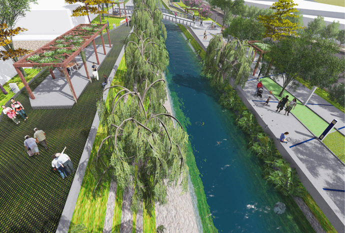 Un parque lineal para dar una cara distinta al entorno del arroyo ...